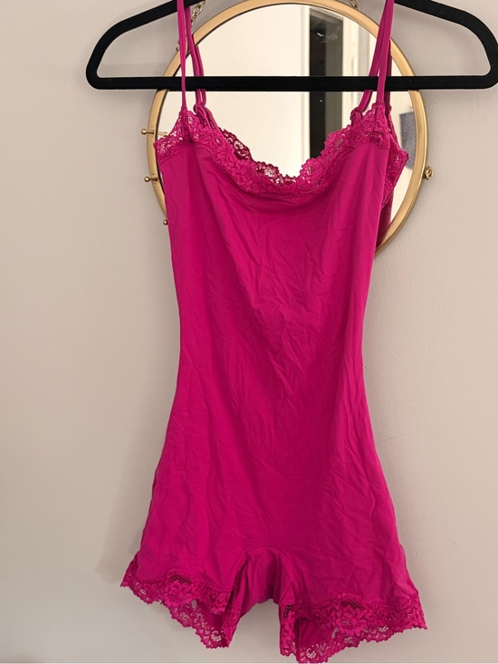 SKIMS | Intimates & Sleepwear | Skims Hot Pink Lacetrim Romper Slip ...